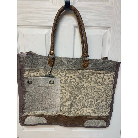 Myra Bag | Bags | Myra Hide Floral Weekender Handbag Gray Charcoal ...